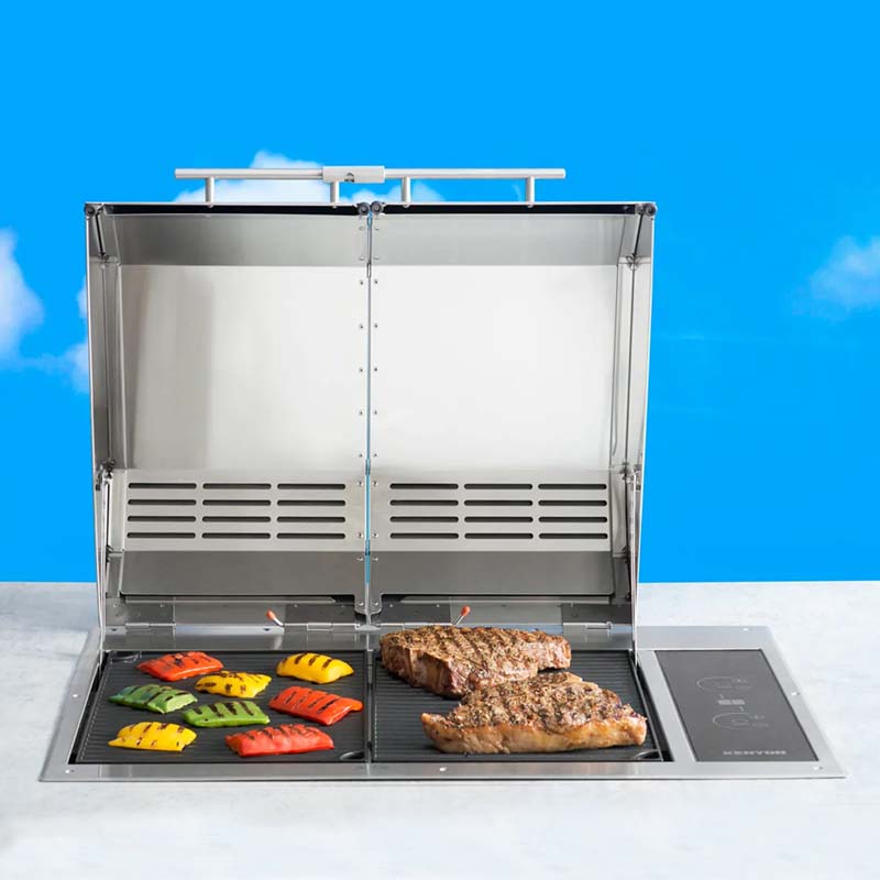 Texan Electric Grill Touch Control with Split Lid | Zzue Creation